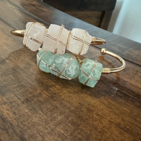 Jewelry | Gold Wire Wrapped Stone Bracelets | Poshmark